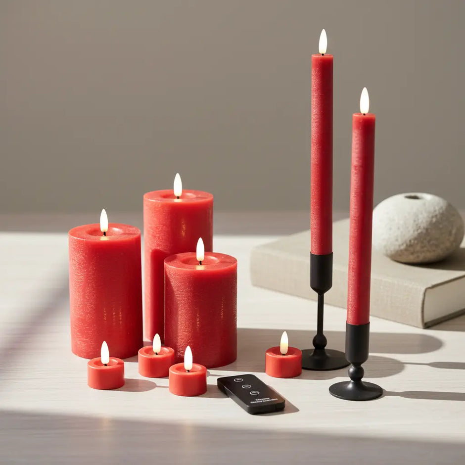 LED Kerzen aus Echtwachs mit 3D Flamme | Indoor & Outdoor | Nordic Flame