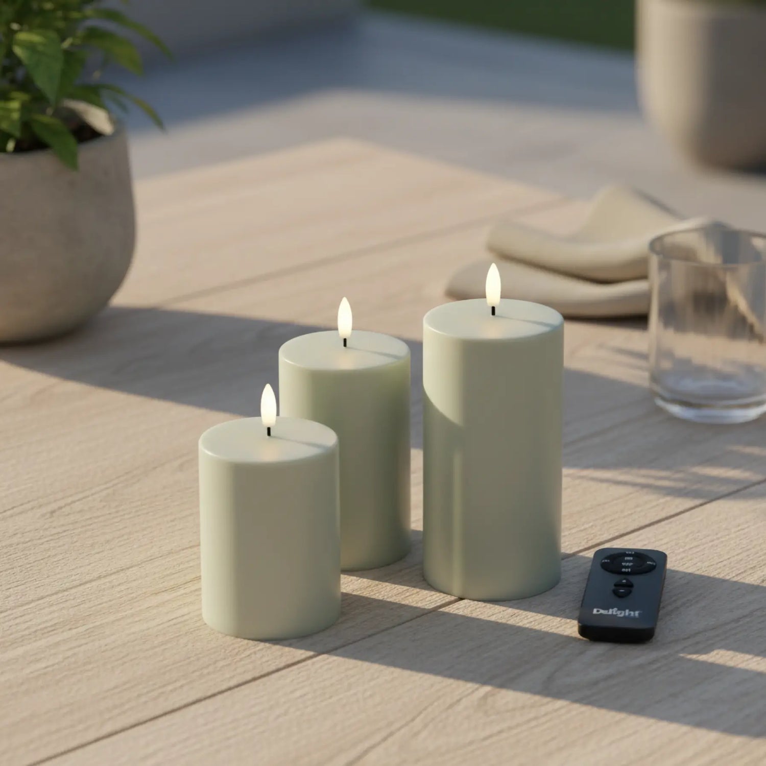 Outdoor LED Kerzen – wetterfest & mit 3D-Flamme | Nordic Flame